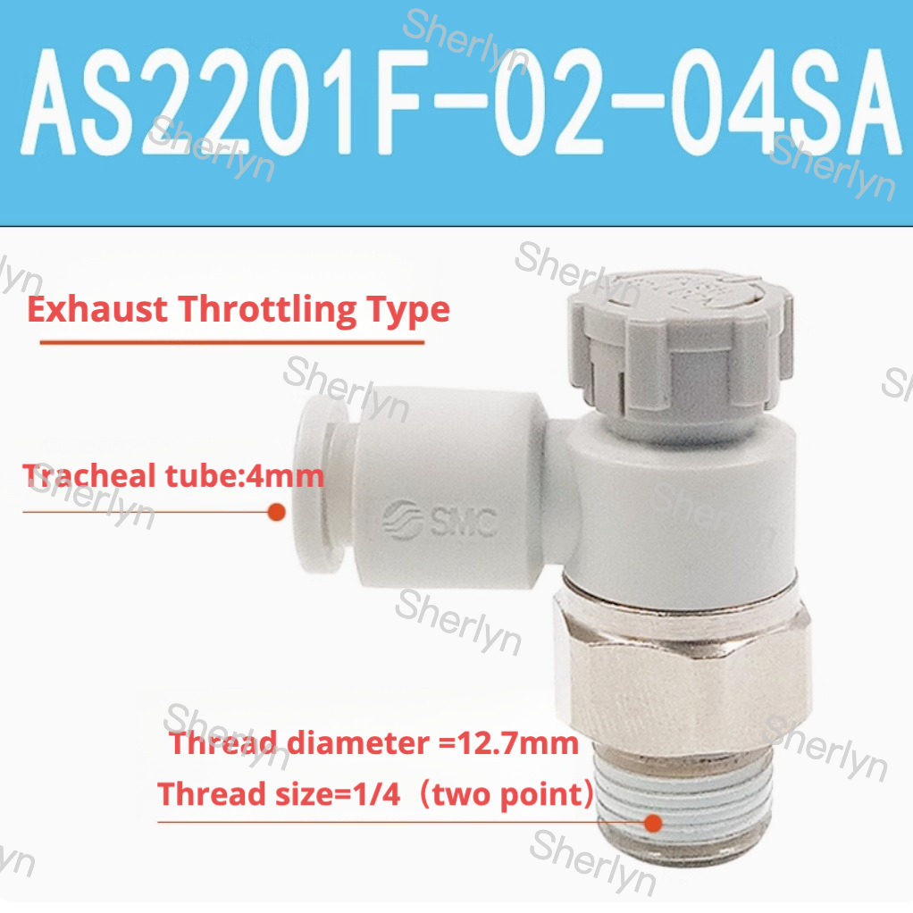 SMC Pneumatic Throttle Control Valve Connector AS1201F-M3-02